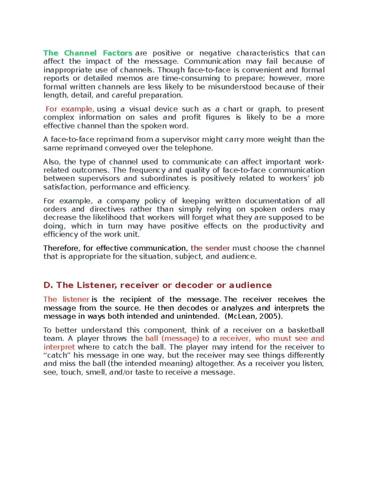 Purposive Communication Reviewer - The Channel Factors are positive or ...