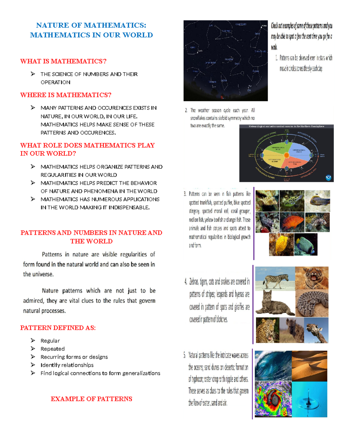 Mmw Rev Mmw Lecture Nature Of Mathematics Mathematics In Our World What Is Mathematics The