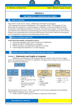 Teaching Mathematics in Primary Grades (BEED) module 2 - New St ...