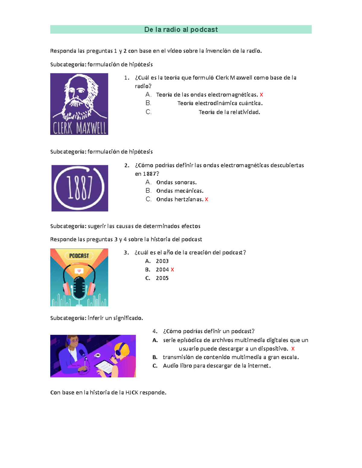 Prueba Resuelta - apuntes - De la radio al podcast Responda las ...