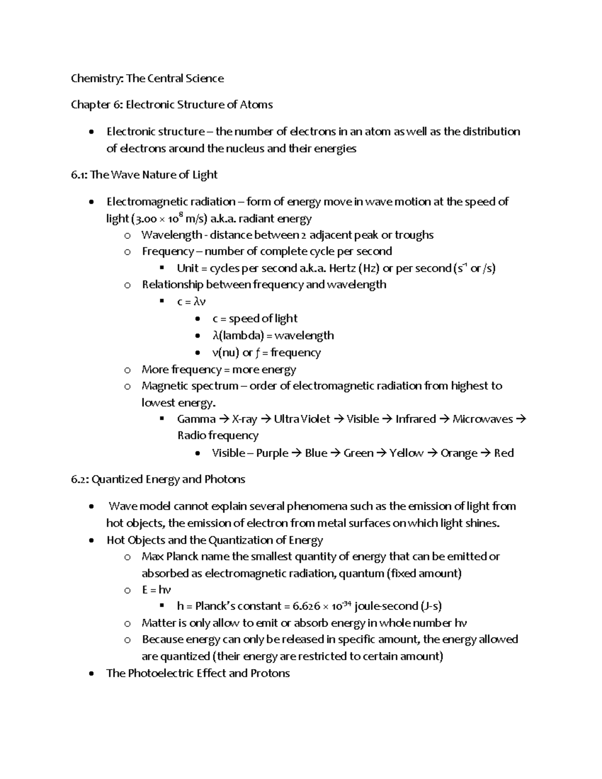 Chapter-6-outline - Chapter 6 - CHEM 111 - USC - Studocu