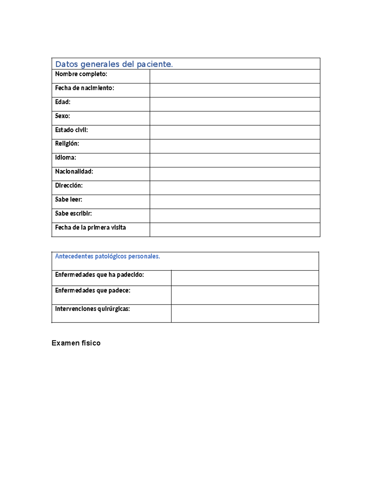 Proceso de atencion de enfermeria - Datos generales del paciente ...