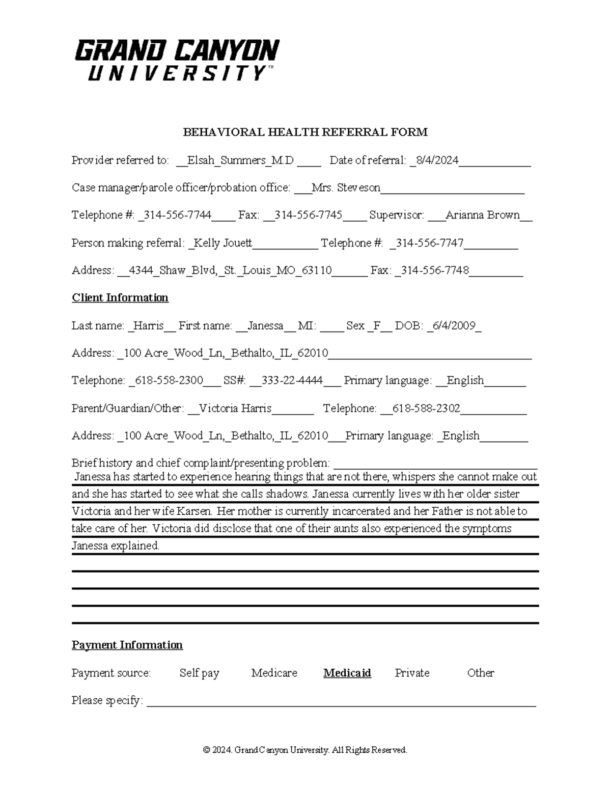 BHS 350 RS T7 Referral Form - BEHAVIORAL HEALTH REFERRAL FORM Provider ...