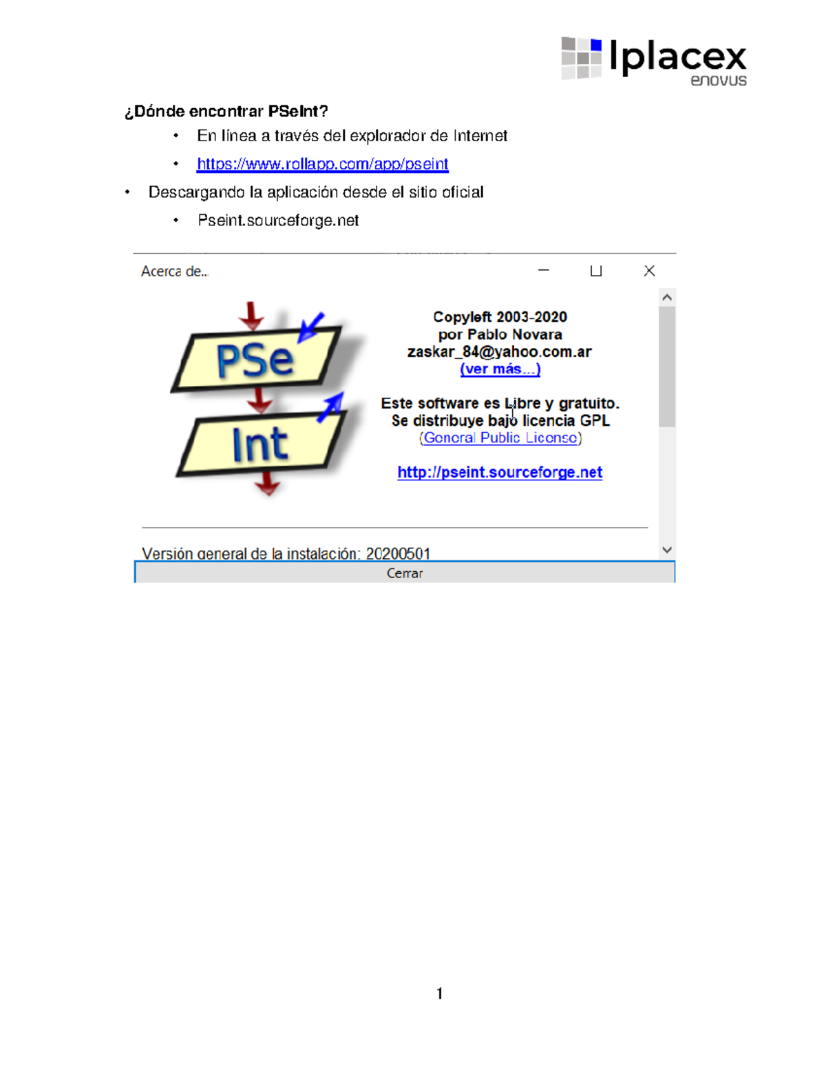 Dónde encontrar PSe Int - introducción a la programación - 1 ¿Dónde ...