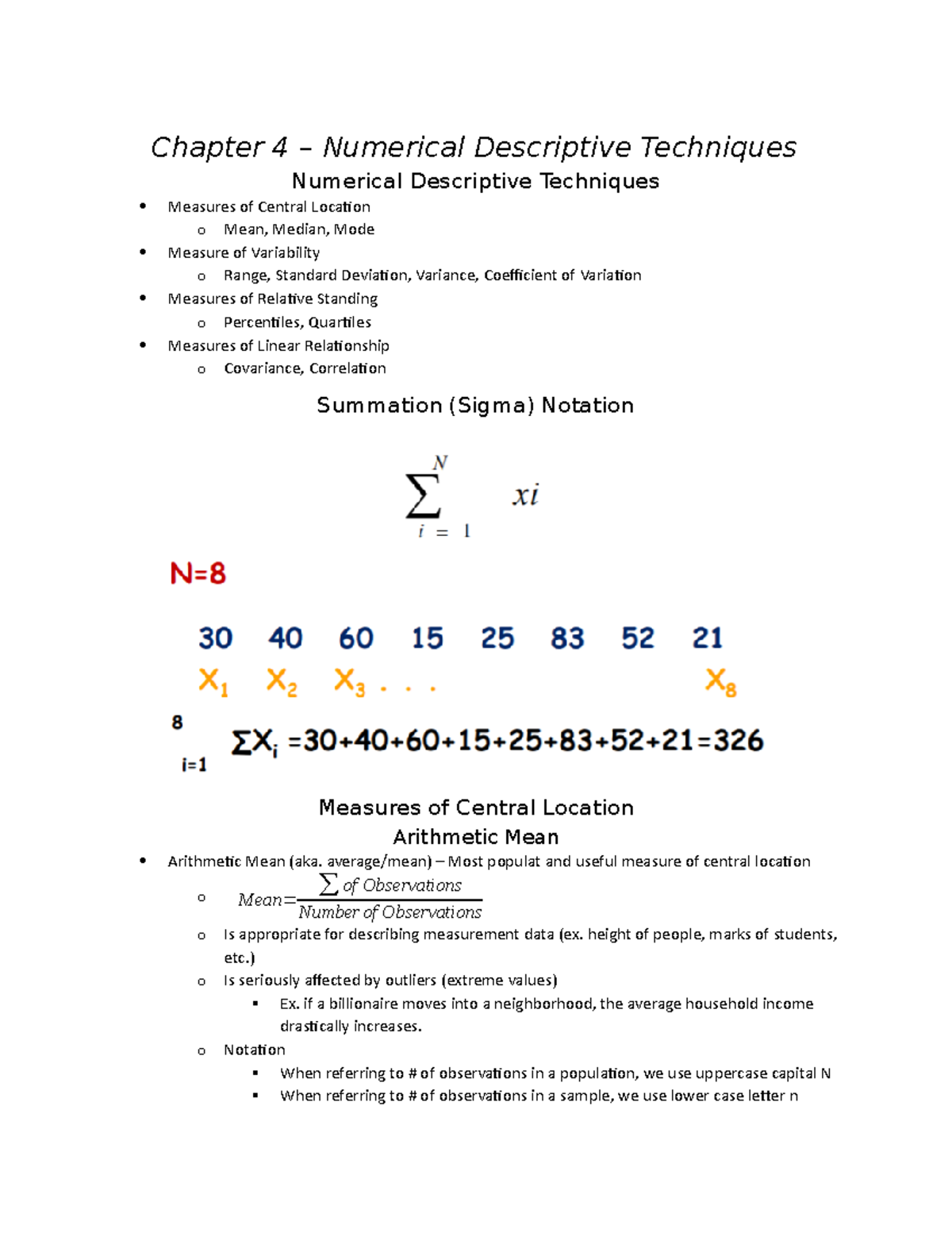 Chapter 4 - Lecture notes 4 - Chapter 4 – Numerical Descriptive ...