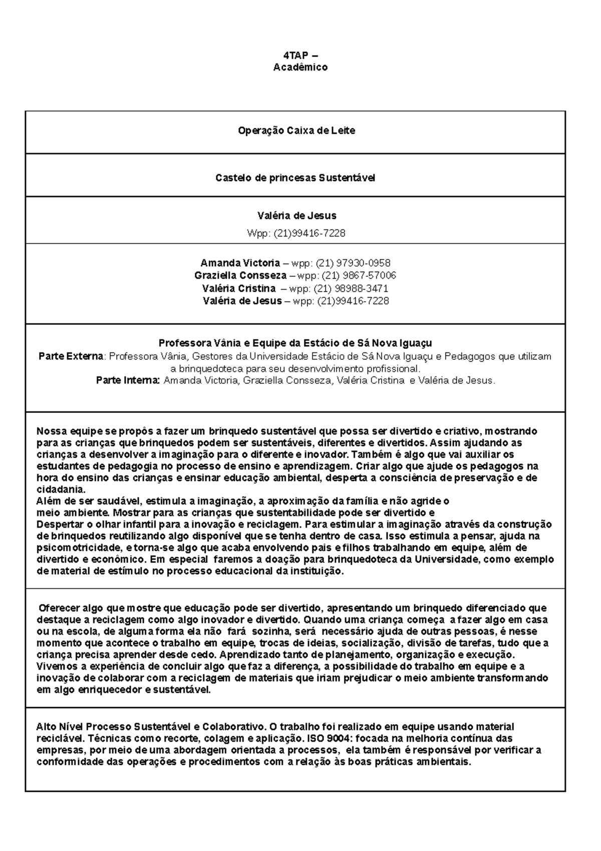 Modelo TAP Turma 2022 - Gestão de Rh - 4TAP – Acadêmico Operação Caixa ...