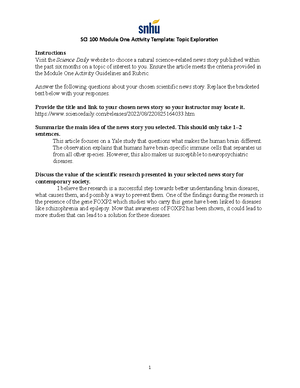 HSE 220 Module Five Journal - Antonio Correa Southern Newhampshire ...