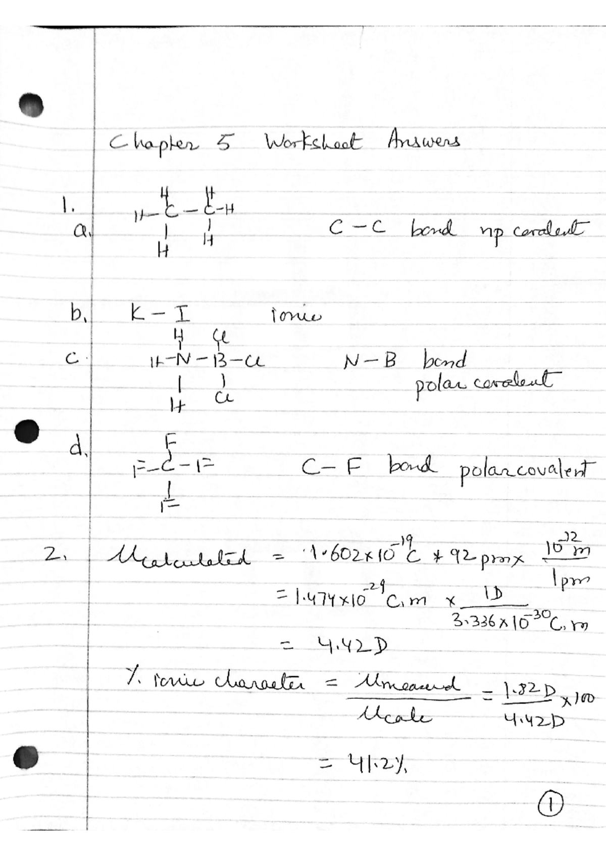 Worksheet Ch 5 Answers - practcie - Chapter 5 Worksheet Answers 1. 4 It ...