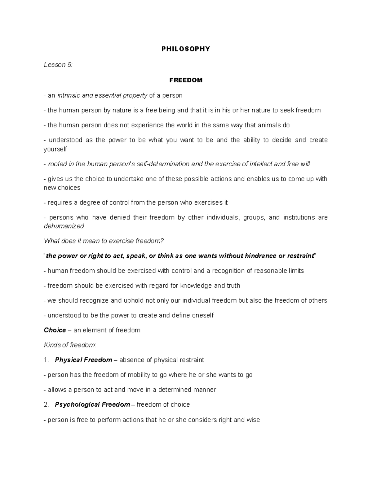 Philosophy-Reviewer - Philosophy Reviewer - PHILOSOPHY Lesson 5 ...