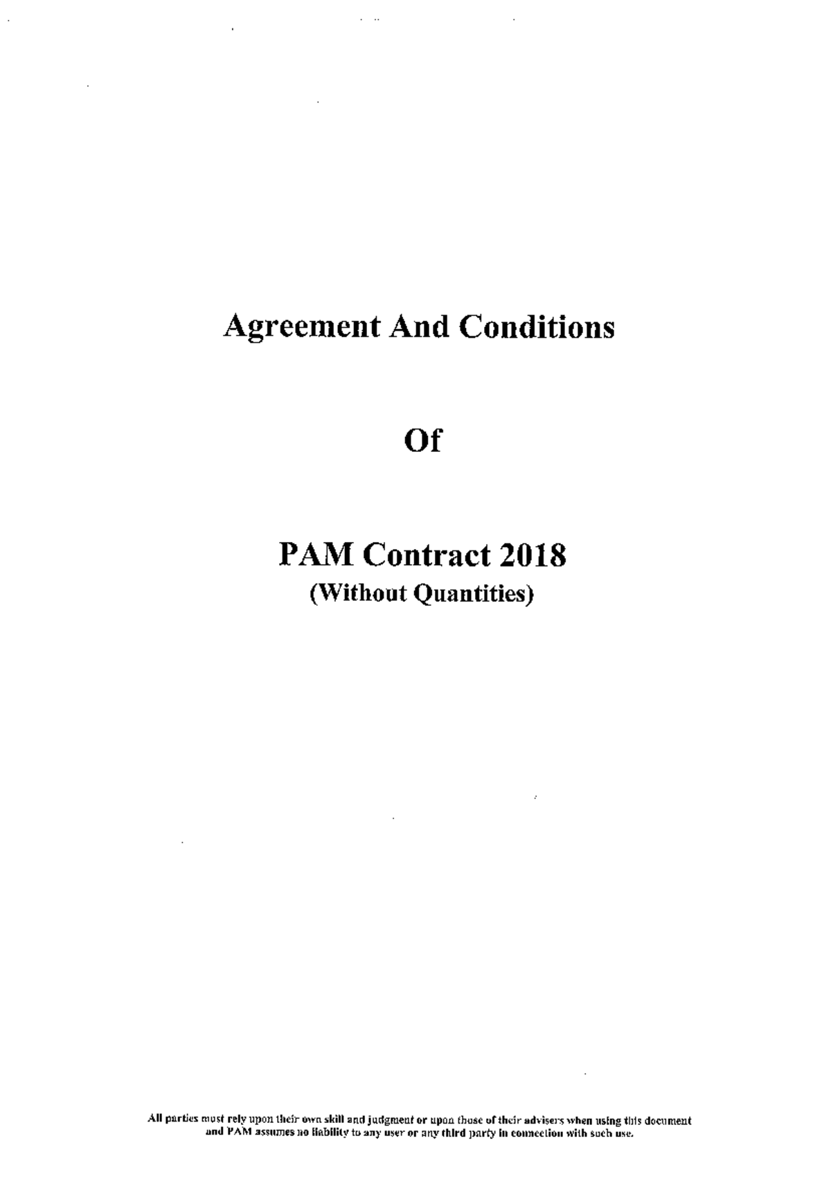 PAM CONTRACT SAMPLE - Civil engineering - Studocu