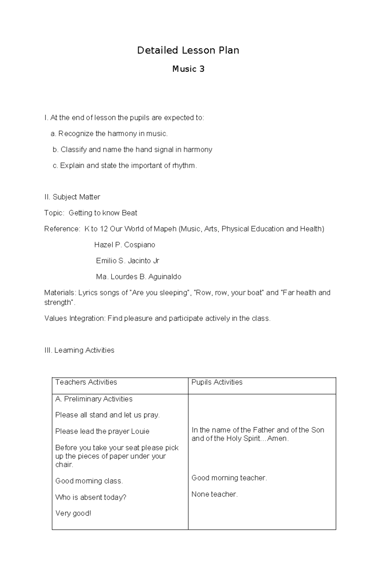 Jgztsithsitzjsitdx gi - Detailed Lesson Plan Music 3 I. At the end of ...
