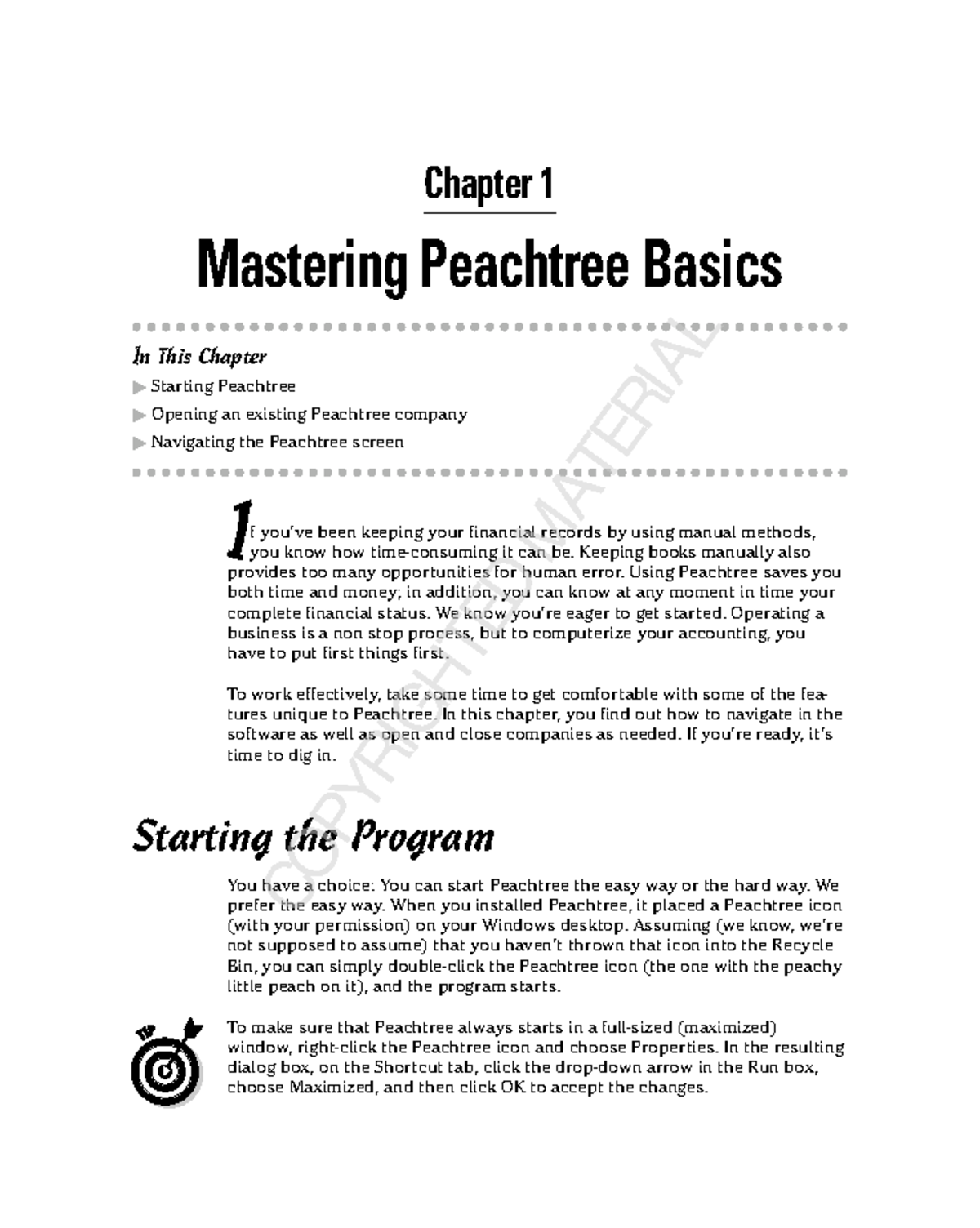 Peachtree Accounting - i need thuis document - Chapter 1 Mastering Peachtree Basics In This ...
