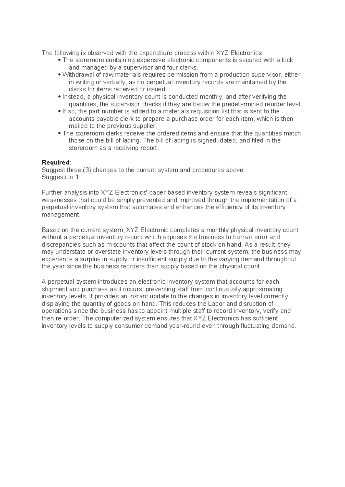 Week 7 - The following is observed with the expenditure process within ...