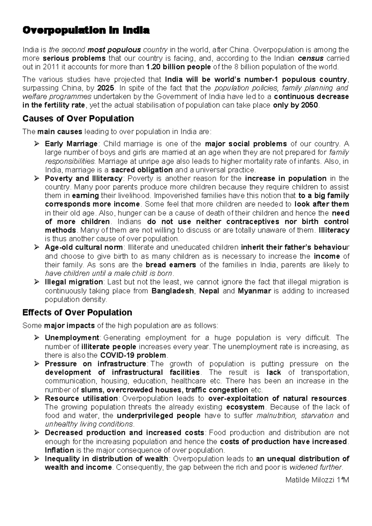 India overpopulation case study - Overpopulation in India India is the ...