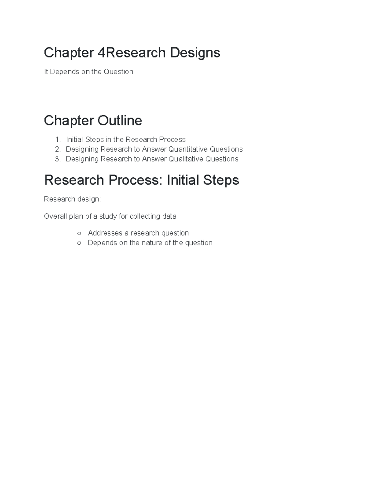 Social Research- Chapter 4 - Chapter 4Research Designs It Depends on ...