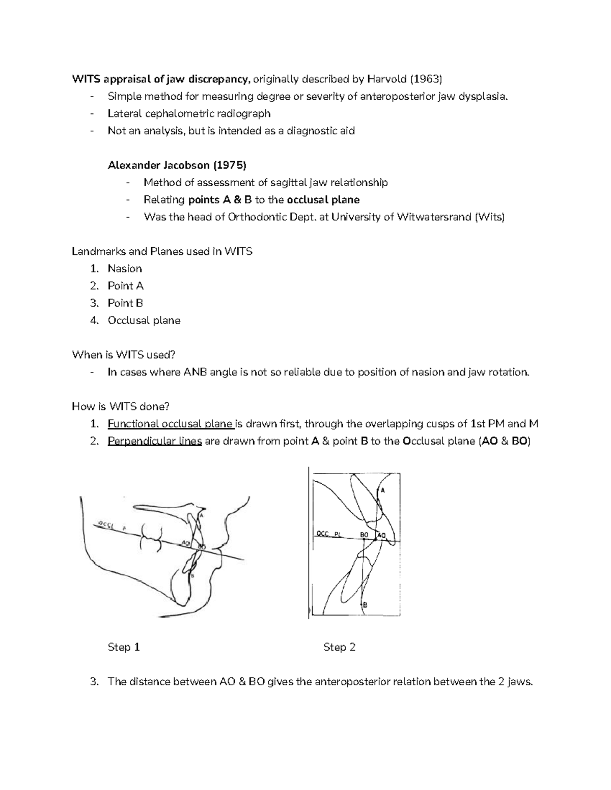 Ortho WIRE Bending - WITS appraisal of jaw discrepancy, originally ...