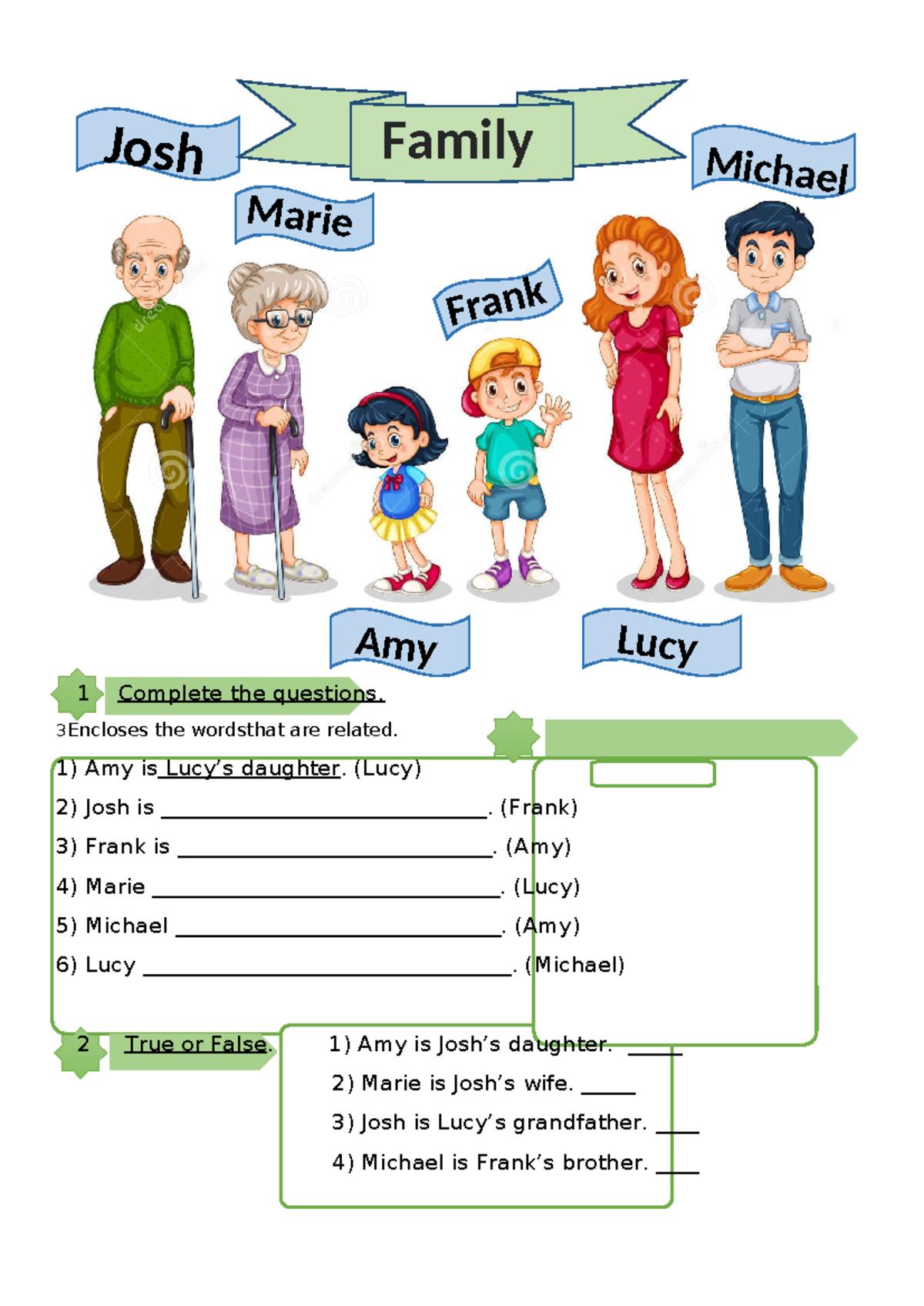 001 6EME family-possessive-s-worksheet-templates-layouts - 1 Complete ...