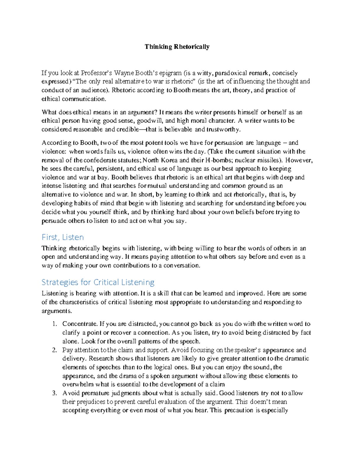 Thinking Rhetorically English 1302 - Thinking Rhetorically If you look ...