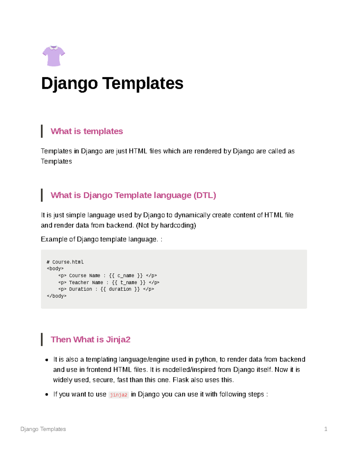 Django Templates - Myself submmitted - H Django Templates What is ...