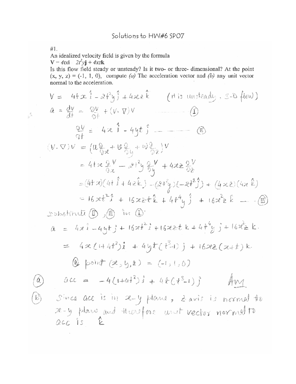 Hw6 soln - hws - Fluid Mechanics - Solutions to HW#6 SP - Studocu