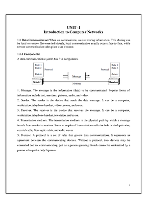Computer networks - The goal of a computer network is to enable ...