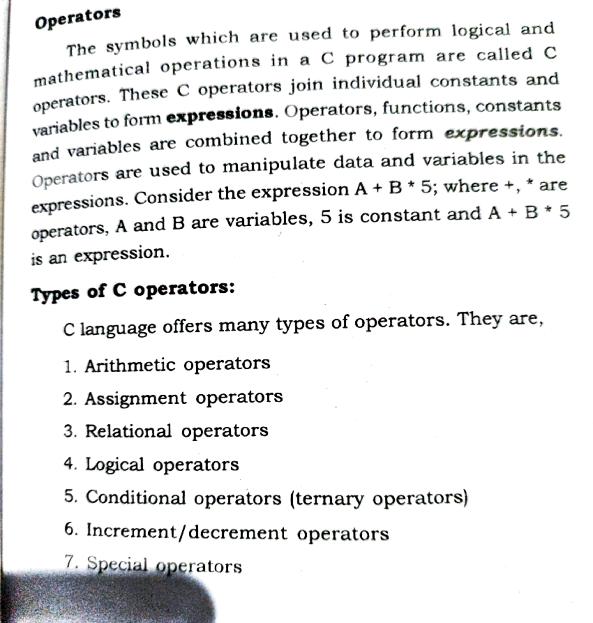 Operators in C programme - operator• The symbols which are used to ...