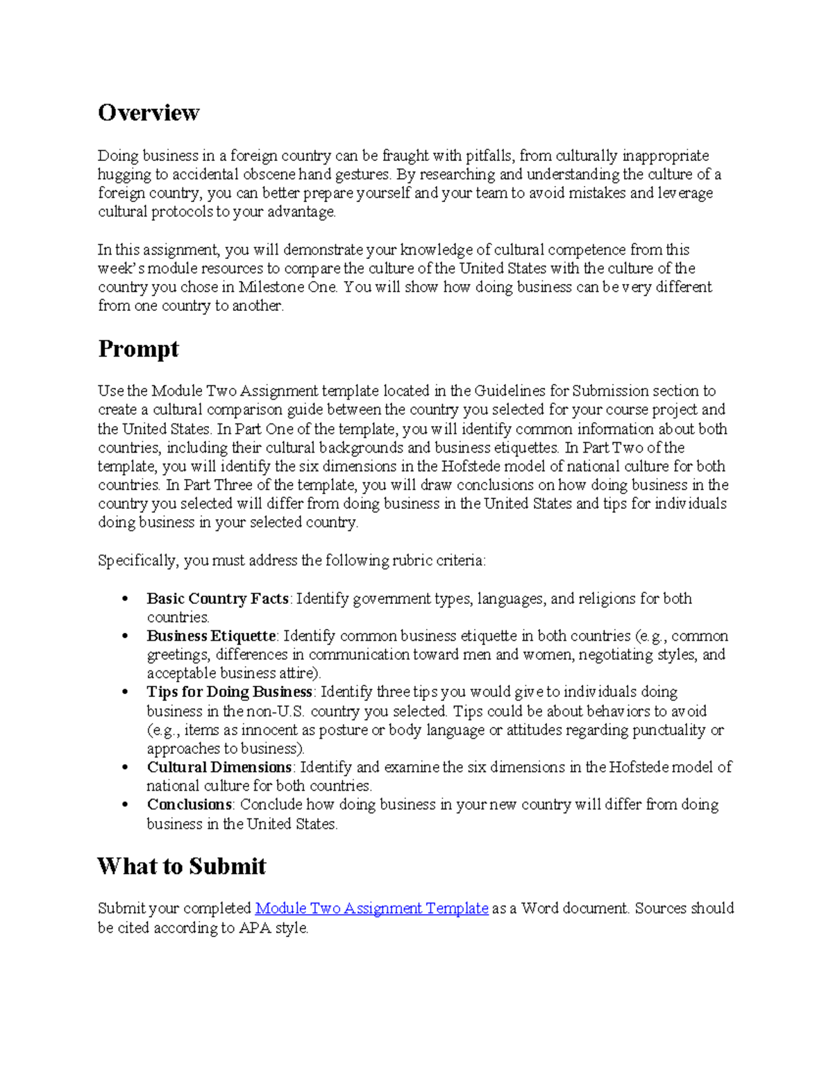 2 2 assign info - Overview Doing business in a foreign country can be ...