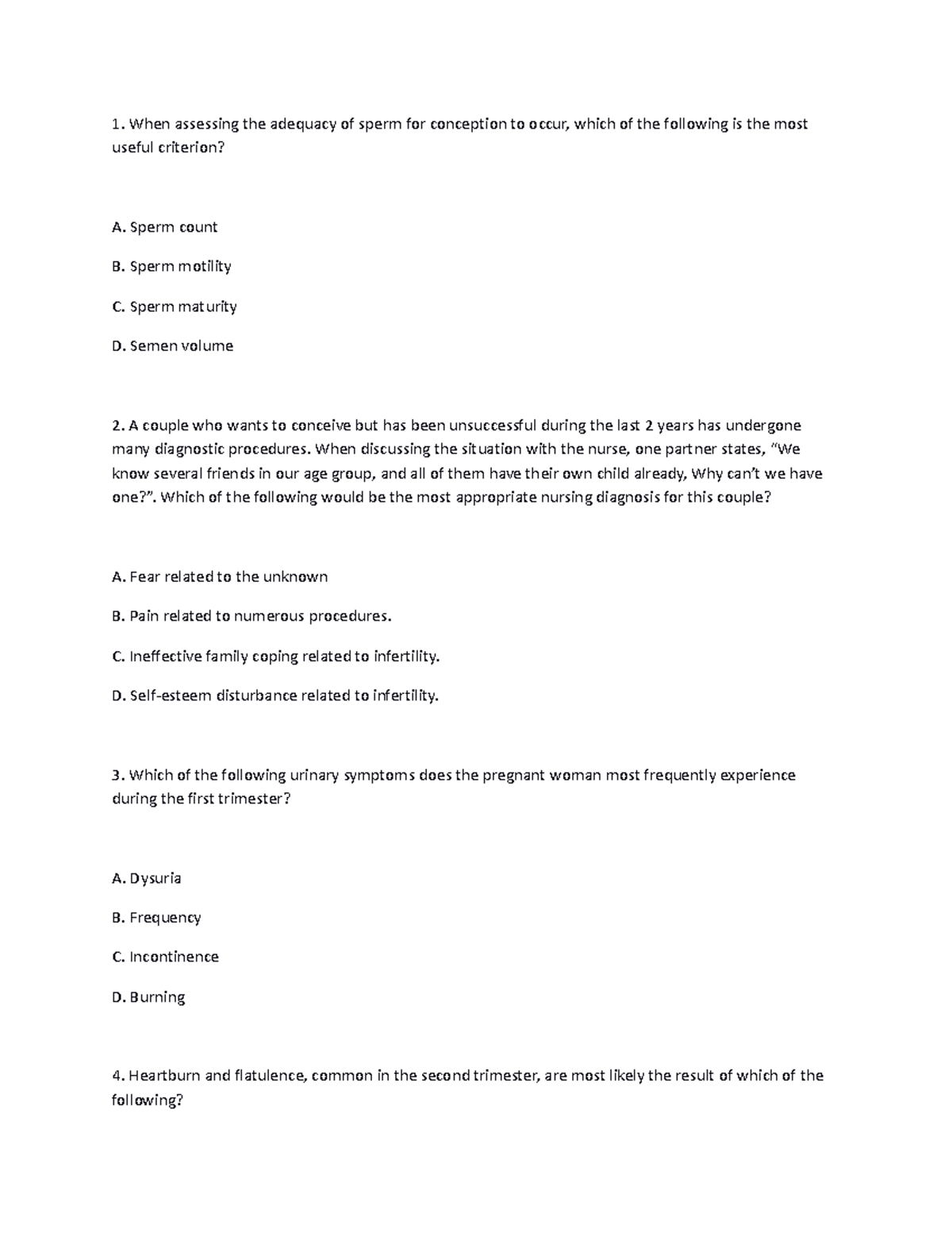 MCH Nclex questions - Lecture notes - When assessing the adequacy of ...