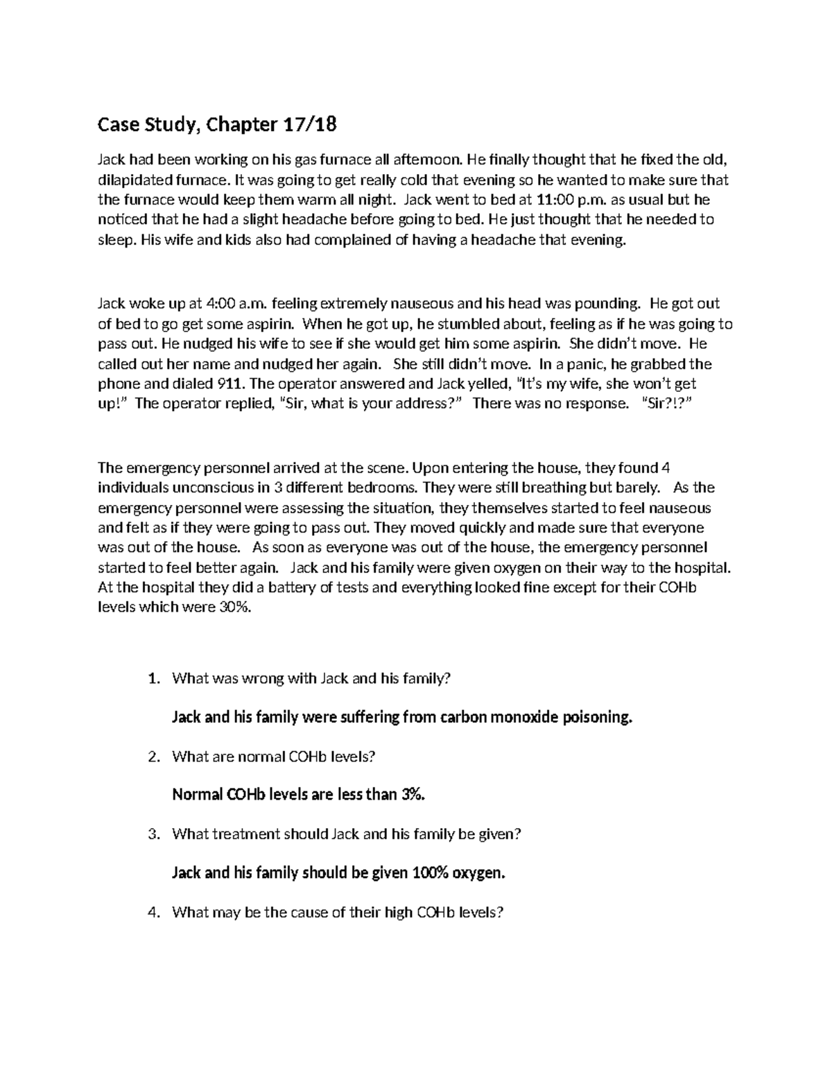 Case Study Chapter 17 - Case Study, Chapter 17/ Jack had been working ...