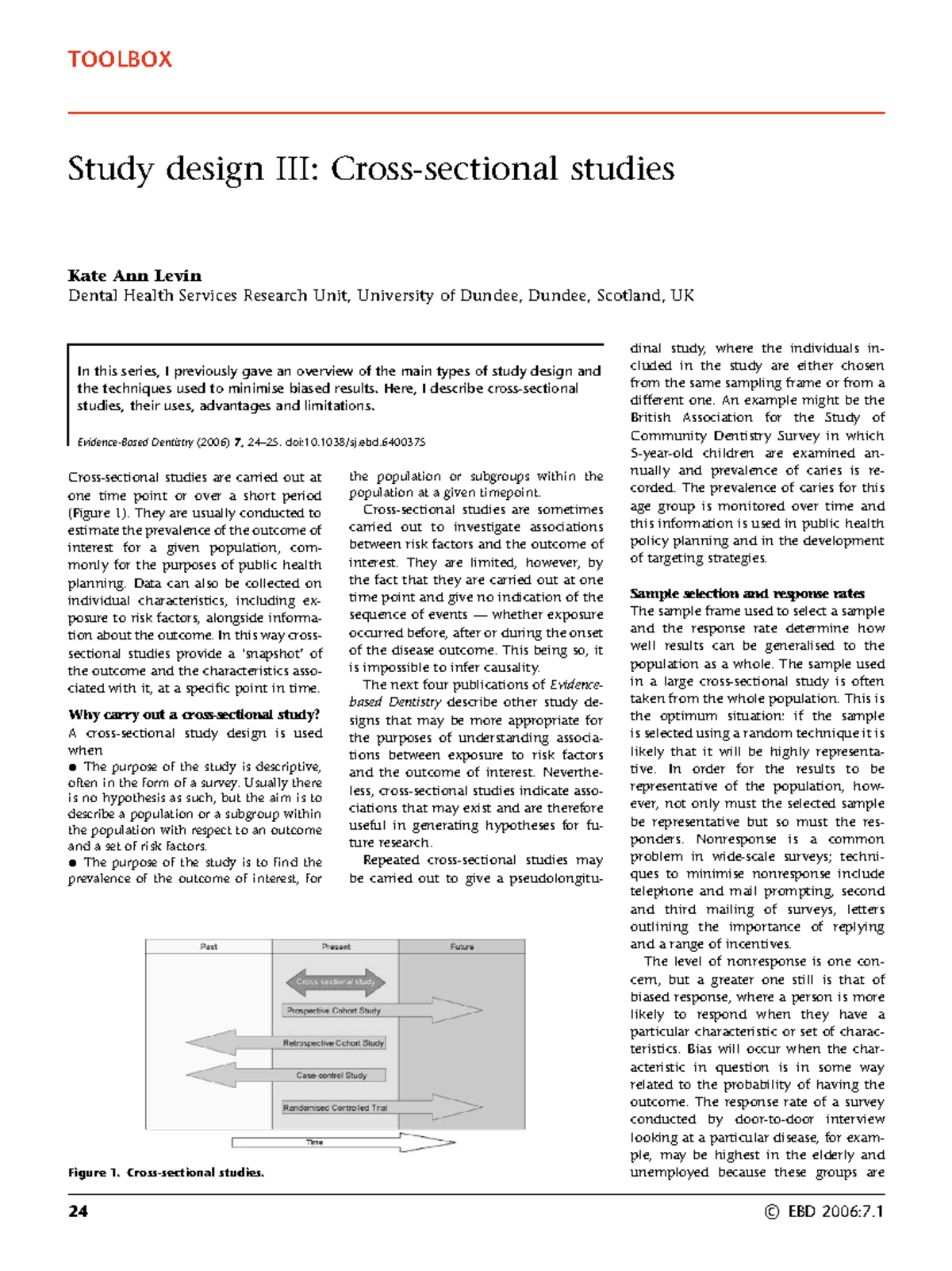 Study design III - Here, I describe cross-sectional studies, their uses ...