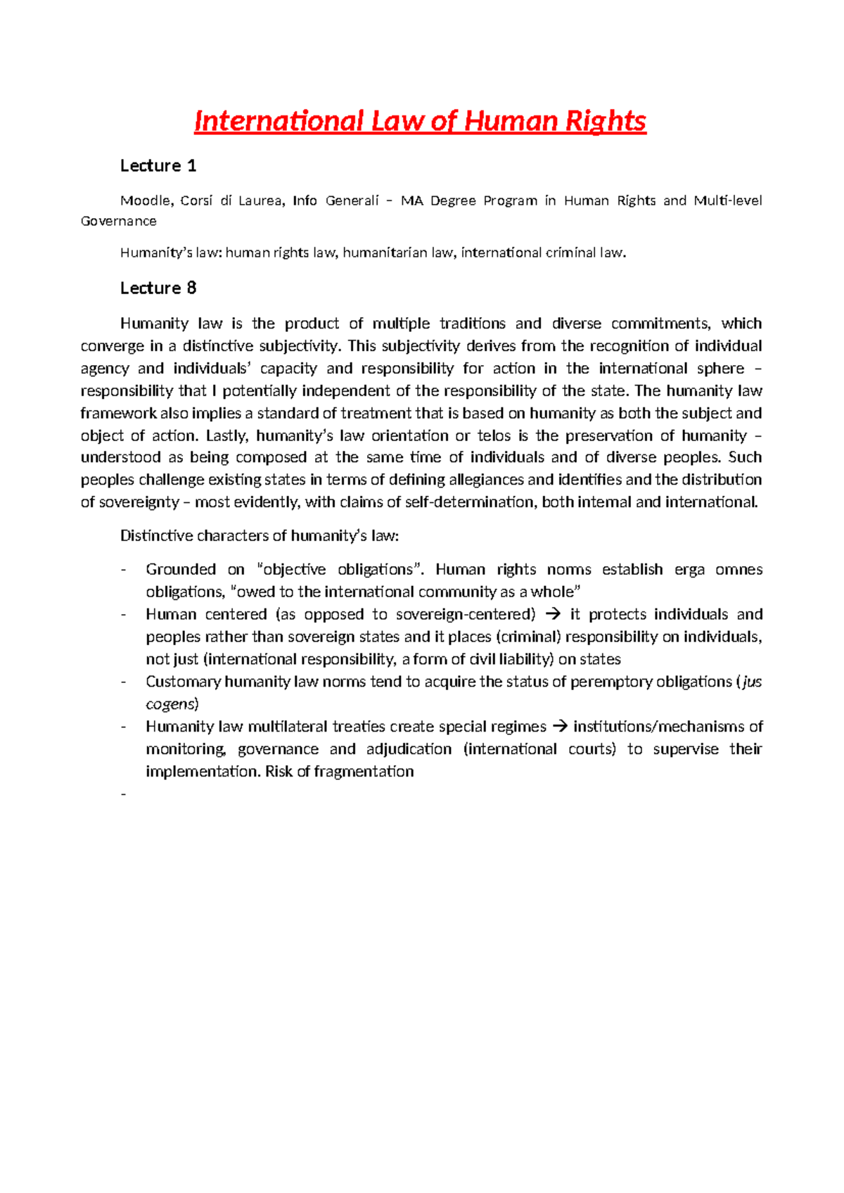 International Law of Human Rights - International Law of Human Rights ...