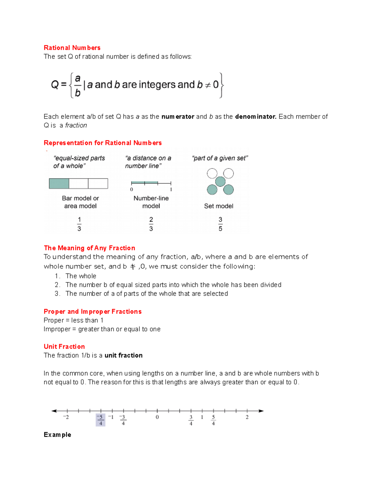 Triton MAT 116 (elem math) 6.1 (rational numbers and fractions ...