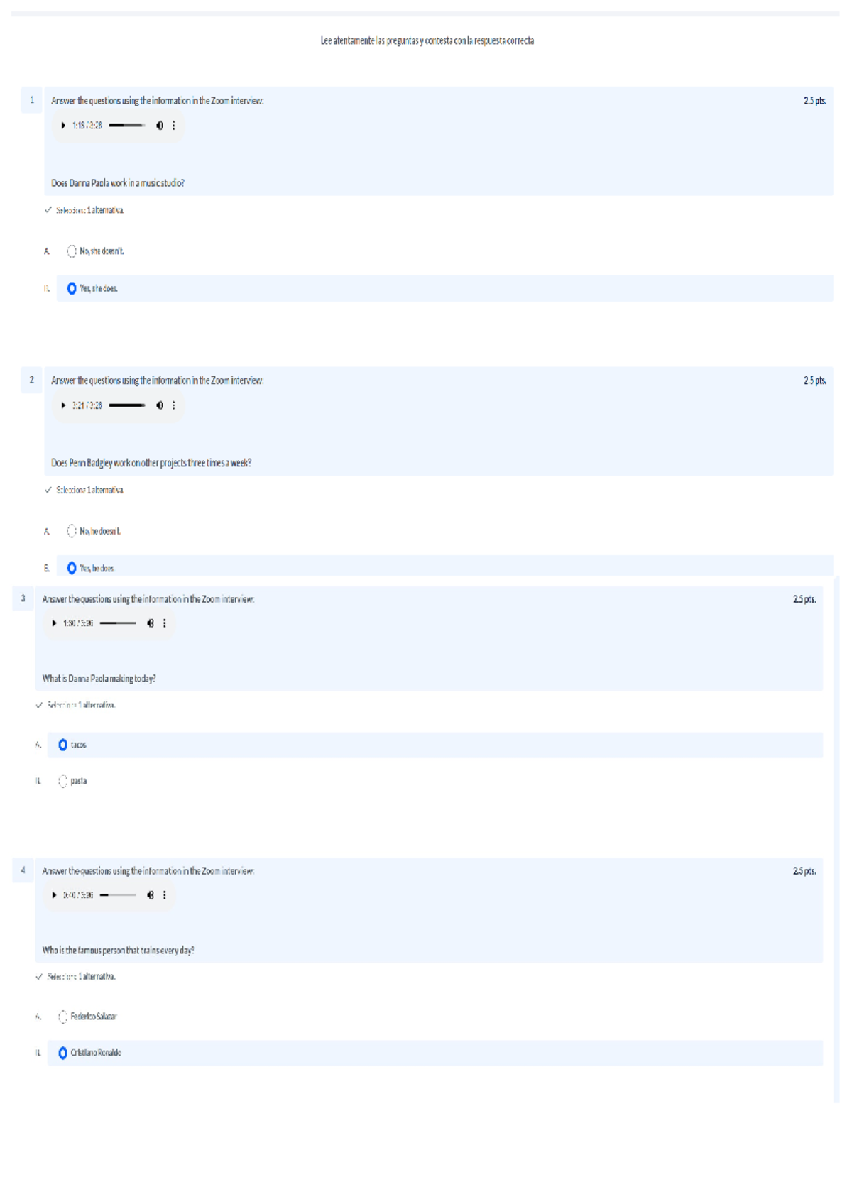 Ingles II - Week 05 - Pre-Task: Quiz - Grammar Unit 1 - Time to ...