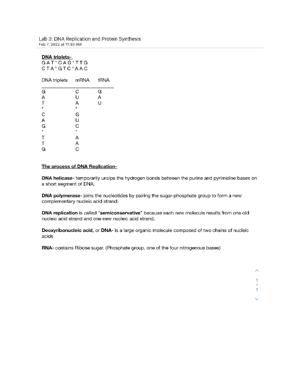 Lab 3 - A variety of different lab materials and notes are needed for ...