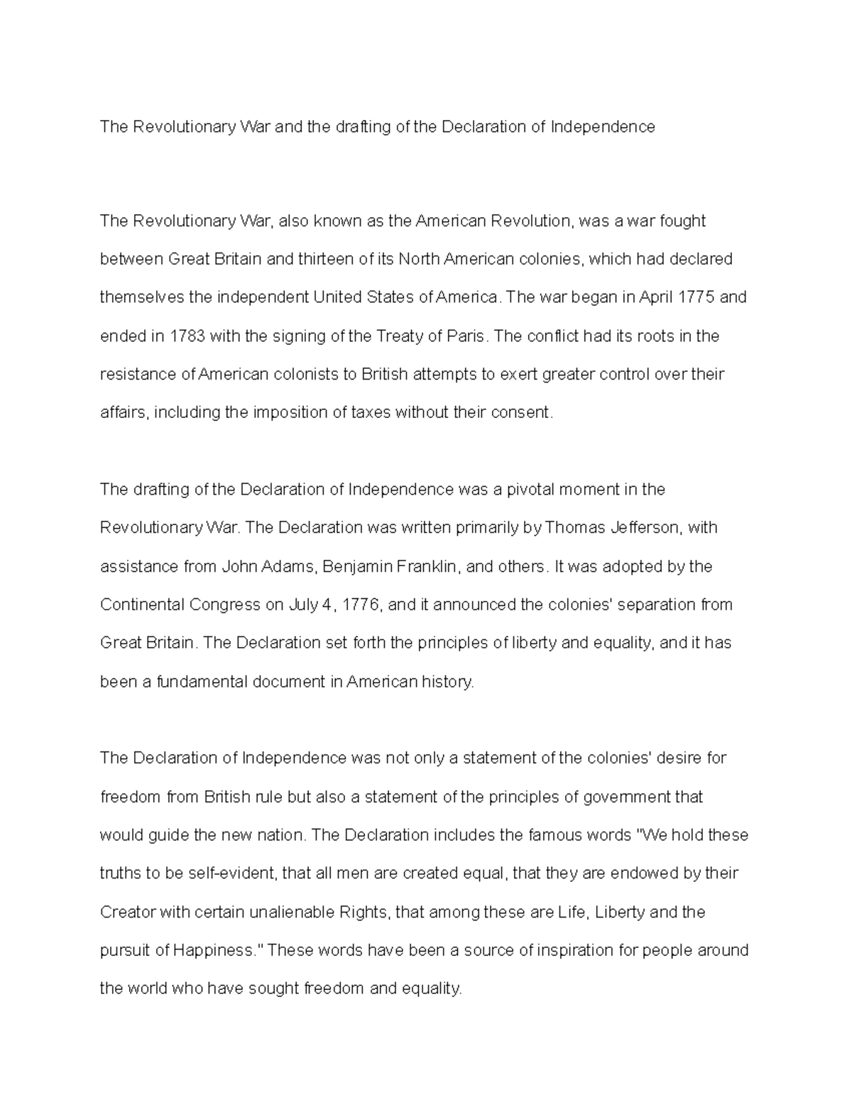 Foundations of America - 3. The Revolutionary War and the drafting of ...