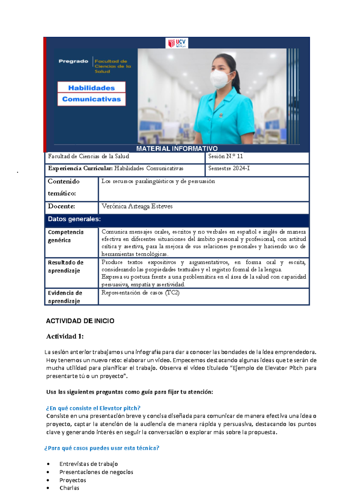 Guía práctica S11 - Hcc - . ACTIVIDAD DE INICIO Actividad 1: La sesión anterior trabajamos una ...