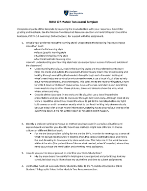 SNHU 107 Module Two Journal Template - SNHU 107 Module Two Journal ...