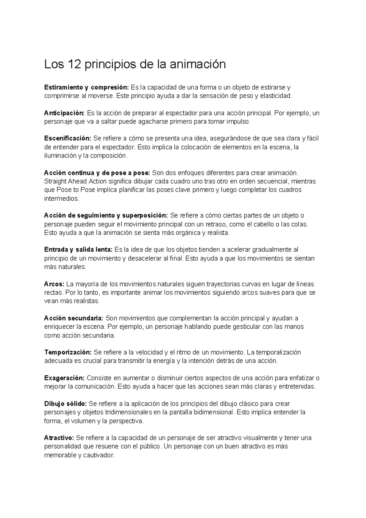 Los 12 principios de la animación - Los 12 principios de la animación ...