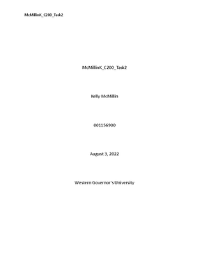 Task 2 Organization and Leadership Evaluation (Pass) - c200 task 2 ...