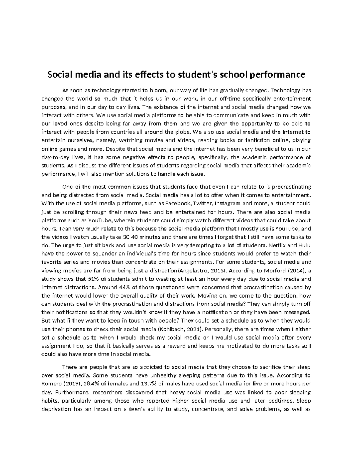 Social Media Effects To School Performance - Social media and its ...