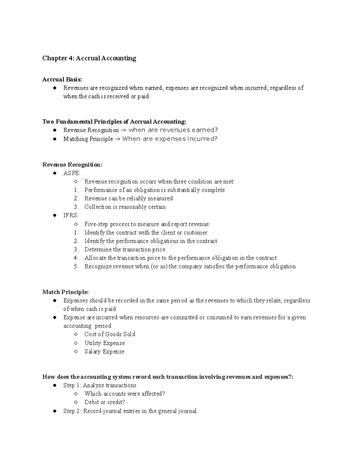 Financial Accounting Notes Ch 4 Lecture Study Notes Section P Winter ...