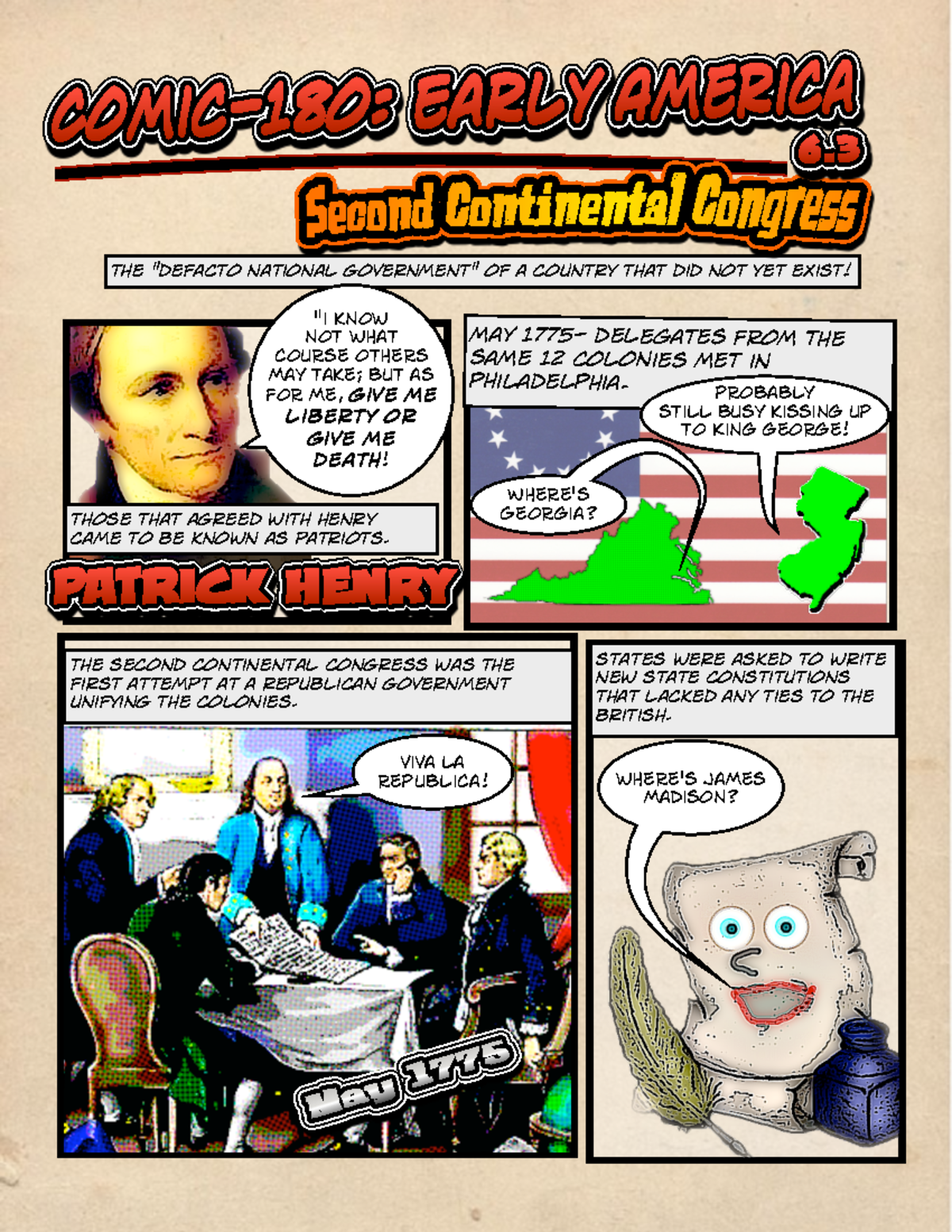 Caleb Hayden - Comic 180Early America 63Second Continental Congress ...