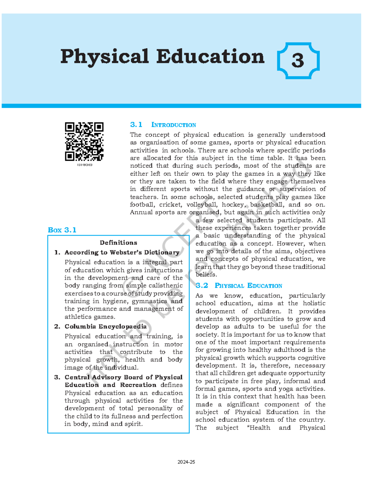 Pe note - hi pe - 3 I ntroductIon The concept of physical education is ...