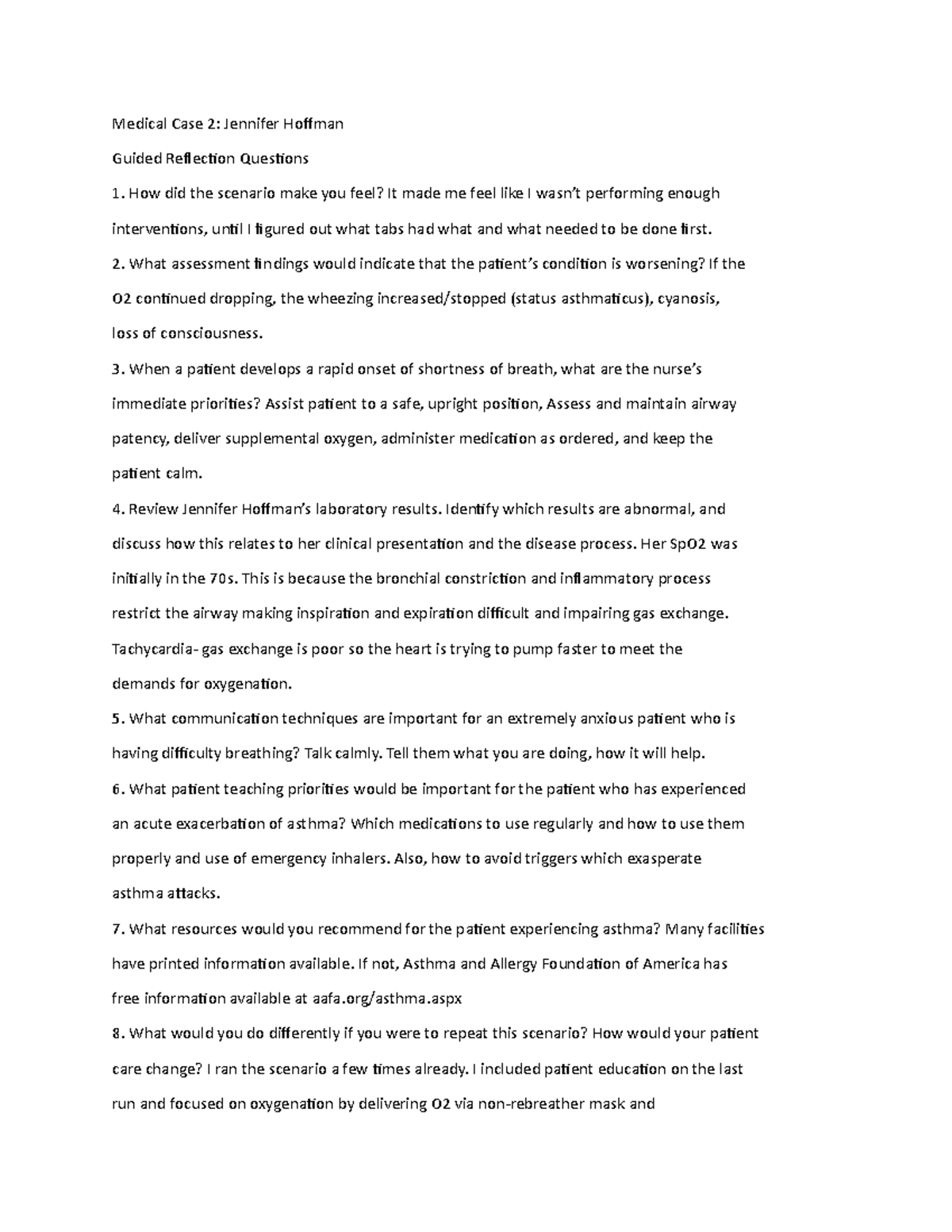 Jennifer hoffman - Nur 201 Fortis exam1/concept guide. Lecture notes ...