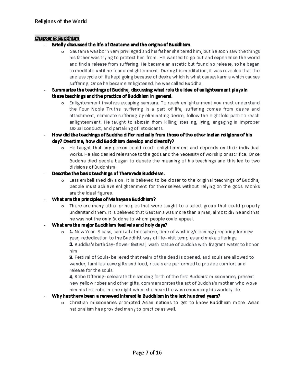 Religions of the World Learning Objectives 6 - Religions of the World ...