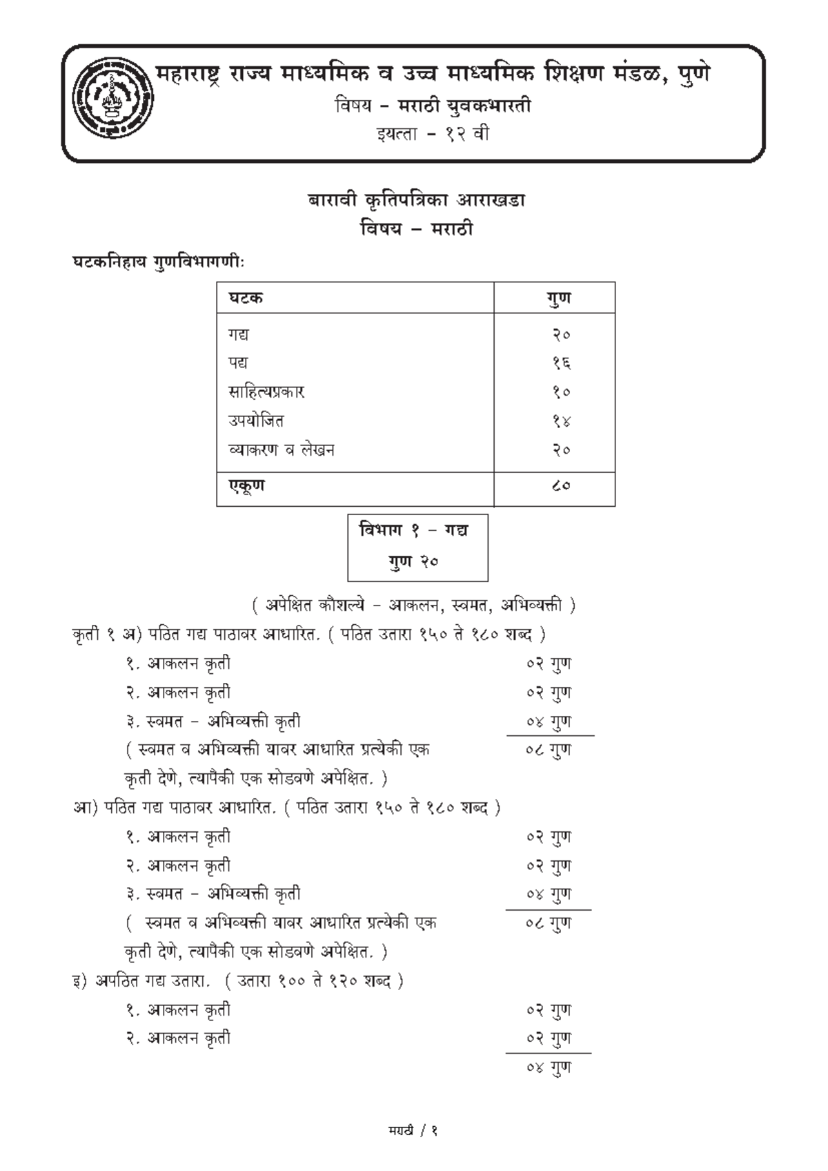 Marathi-Paper-Pattern - KQ>H${Zhm` JwU{d^mJUr... KQ>H$ JwU JÚ 20 nÚ 16 ...