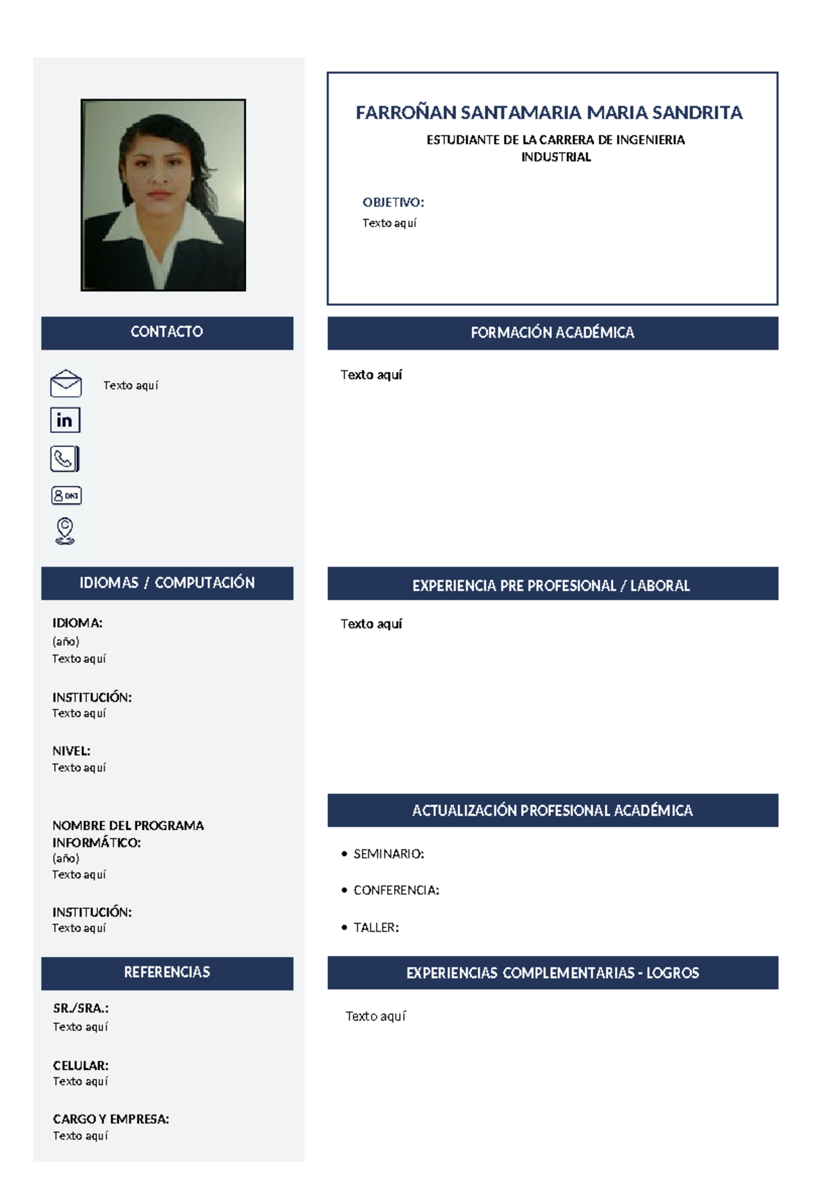 Curriculum Vitae - 2024 Editable - FARROÑAN SANTAMARIA MARIA SANDRITA ...