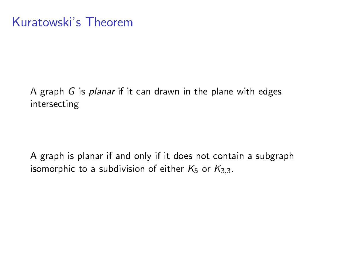 Section 5 - Discrete Maths Slide 5 v2, Michelle Davidson - Kuratowski’s ...