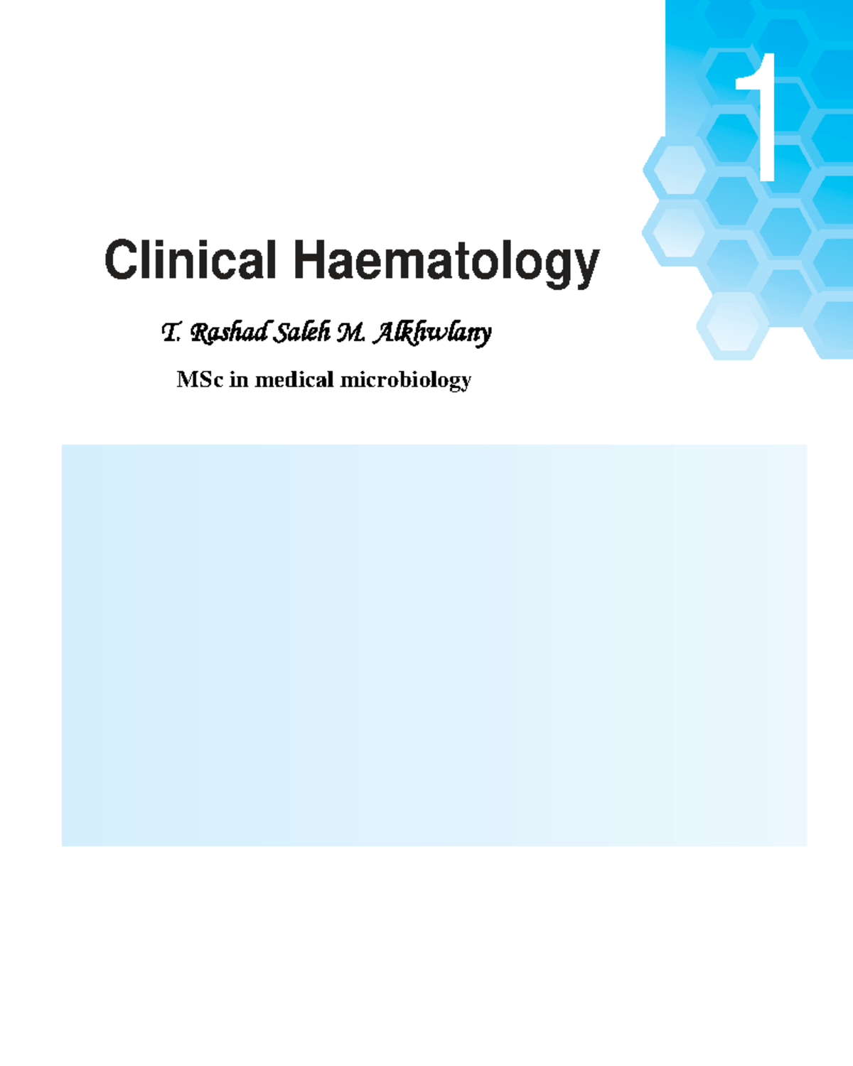 Clinical Haematology - Ghbb - 1 Clinical Haematology T. Rashad Saleh M ...