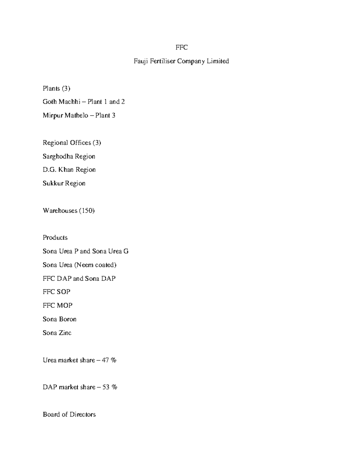 FFC Internship (Employee Funds) - FFC Fauji Fertiliser Company Limited ...